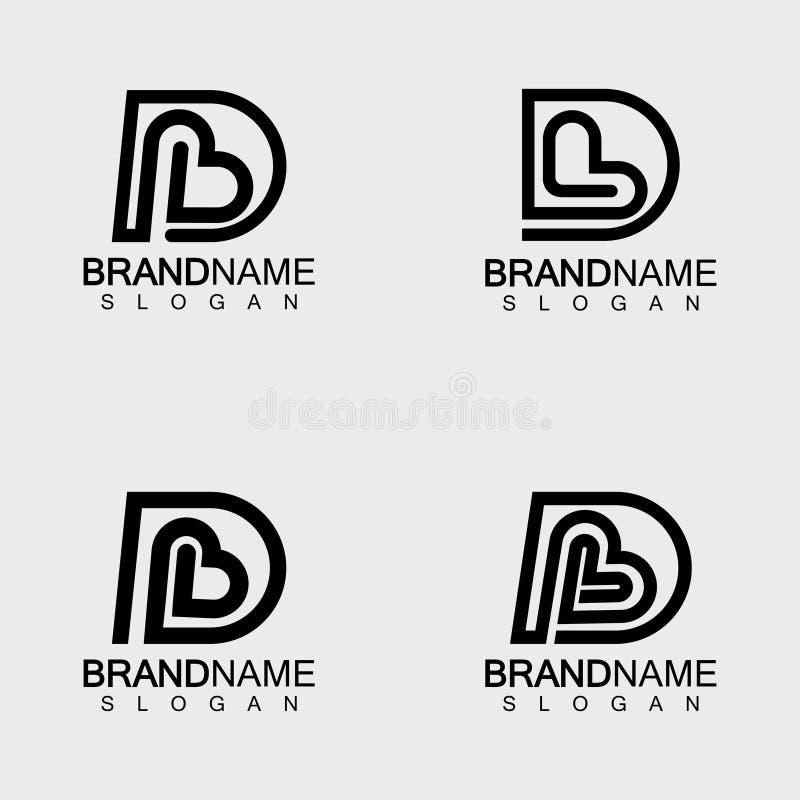 Abstract Letter BD or DB Logo Design Template - Vector Stock ...