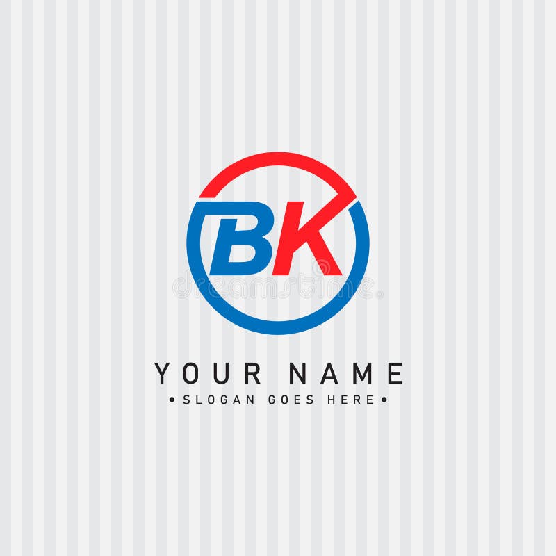 Abstract Letter BK Logo - Initial Monogram Template for Alphabet B and ...
