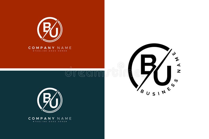 Abstract Letter BU Logo - Initial Monogram Template for Alphabet B and ...