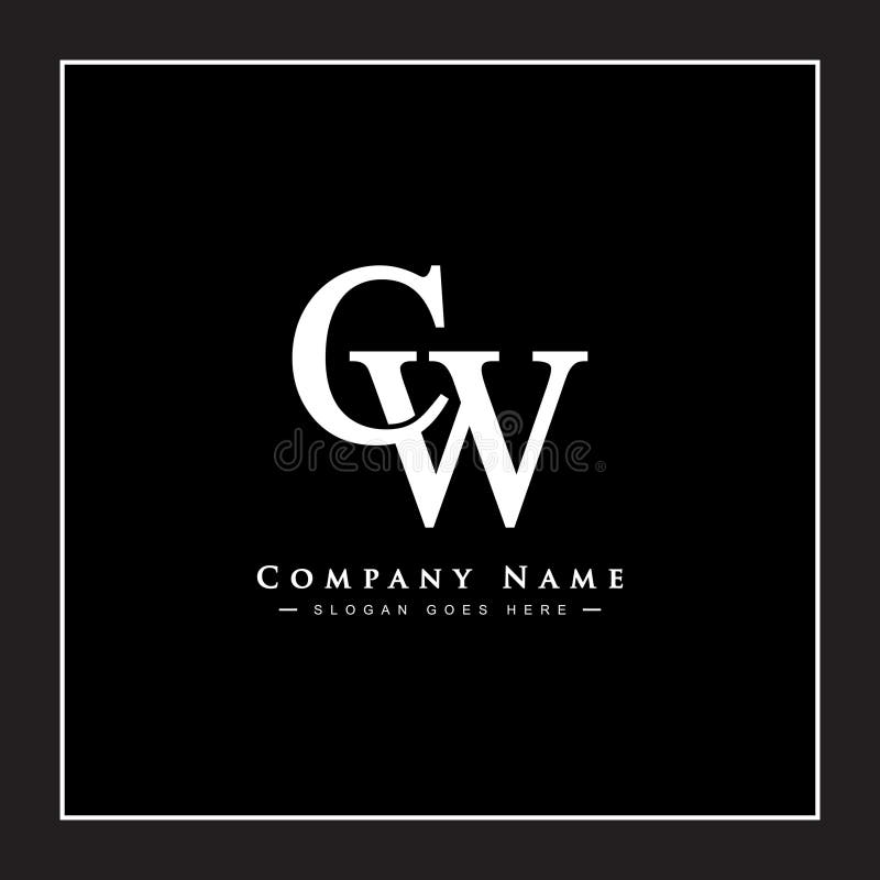 Abstract Letter CW Logo - Initial Monogram Template for Alphabet C and ...