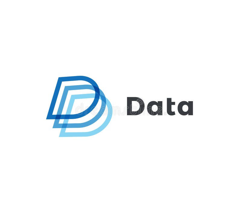Abstract Letter D, Blue Lines Logo Design. Big Data Base Vector Symbol ...