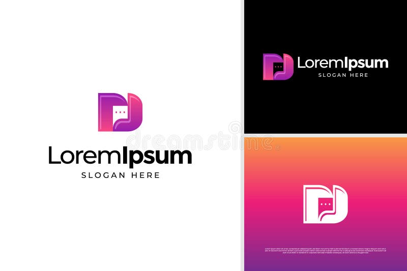 Abstract Letter D Chat App Logo Design Stock Vector - Illustration of ...
