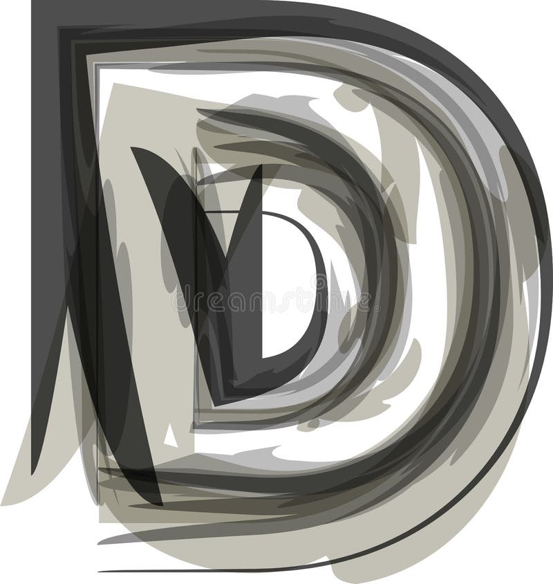 Abstract Letter D stock vector. Illustration of script - 100428382