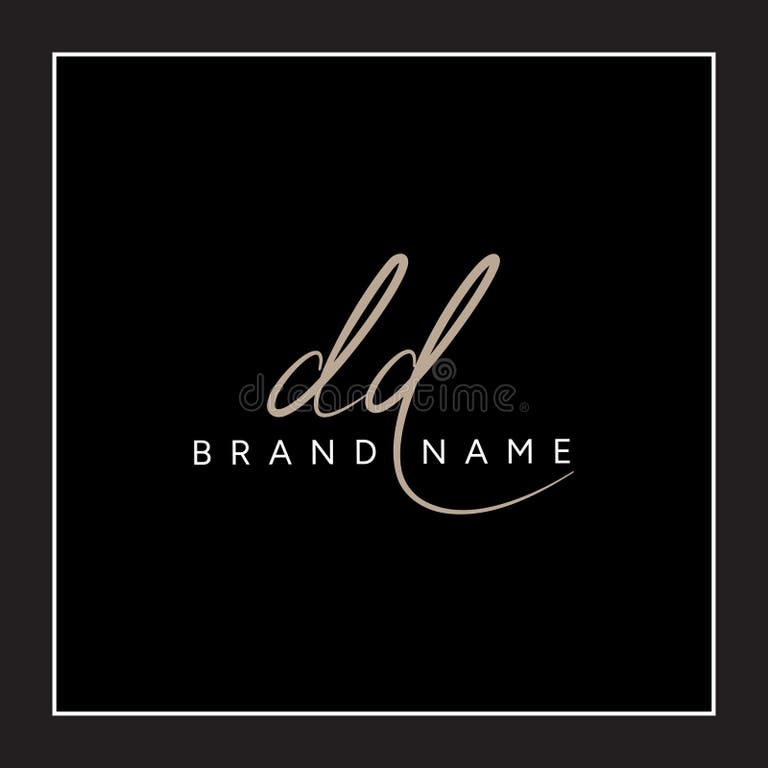 Handwritten Signature Logo for Initial Letter DD - Vector Logo Template ...