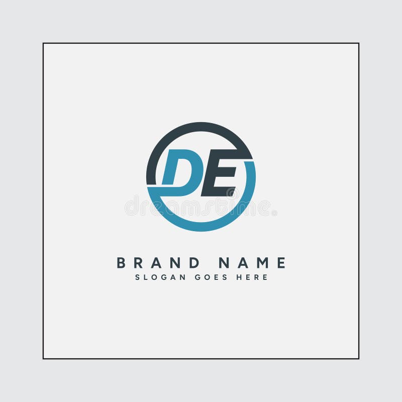 Abstract Letter DE Logo - Initial Monogram Template for Alphabet D and ...