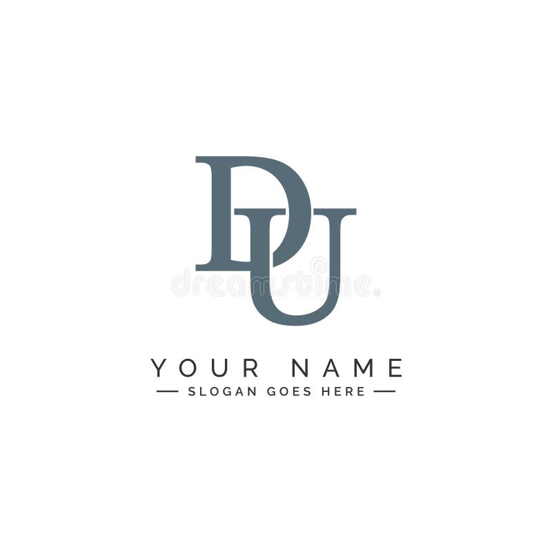 Abstract Letter DU Logo - Initial Monogram Template for Alphabet D and ...