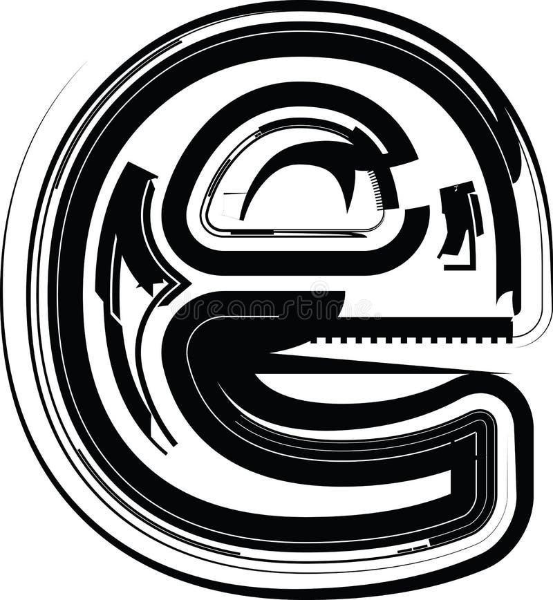 Abstract Letter e stock vector. Illustration of isolated - 101592897