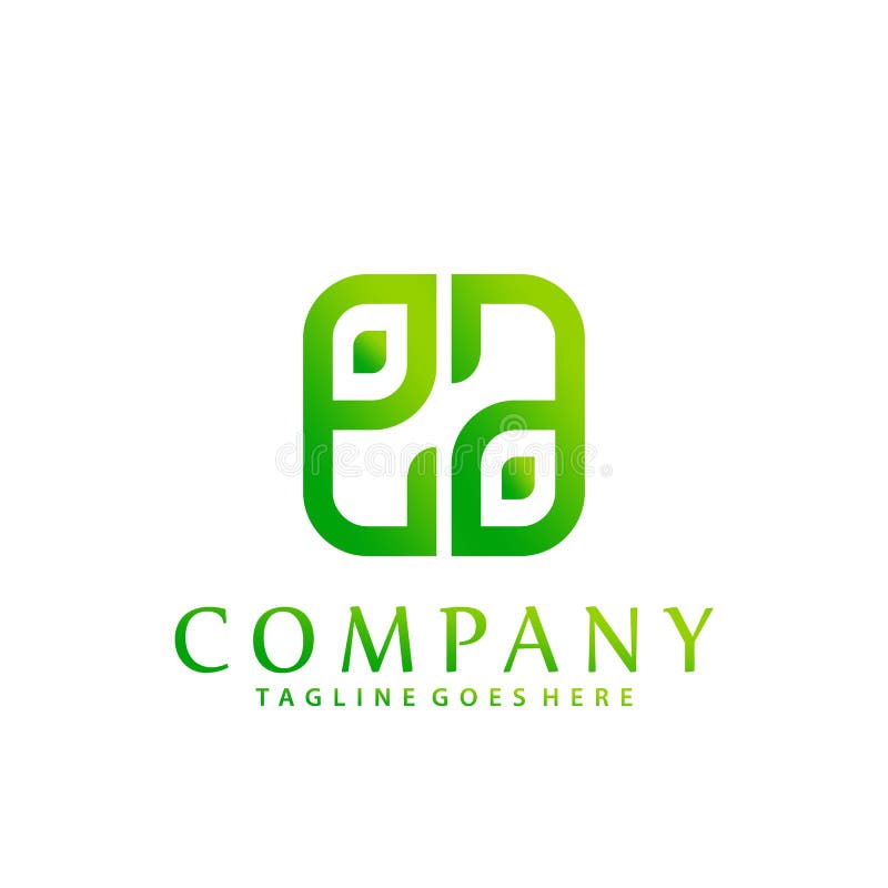 Abstract Letter EA Leaves Square Company Logos Design Vector ...