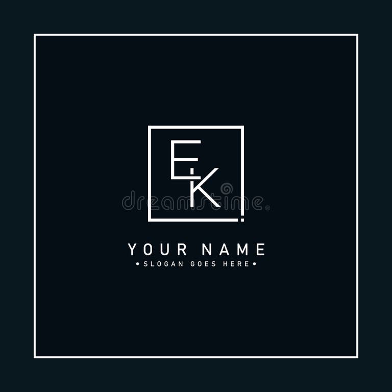 Abstract Letter EK Logo - Initial Monogram Template for Alphabet E and ...