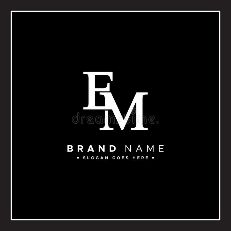 Abstract Letter EM Logo - Initial Monogram Template for Alphabet E and ...