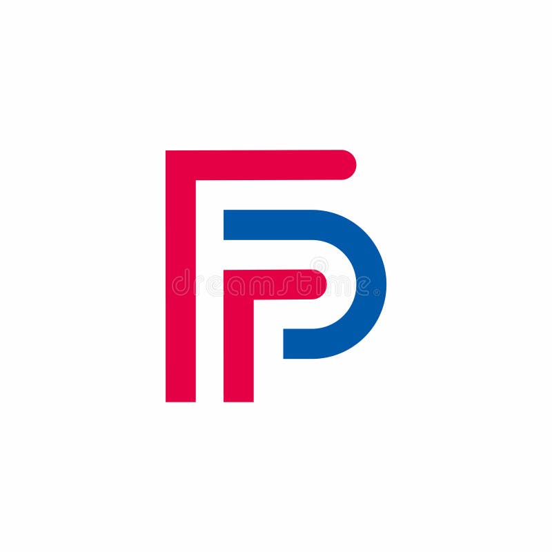 Abstract Letter Fp Simple Linked Geometric Line Symbol Logo Vector ...