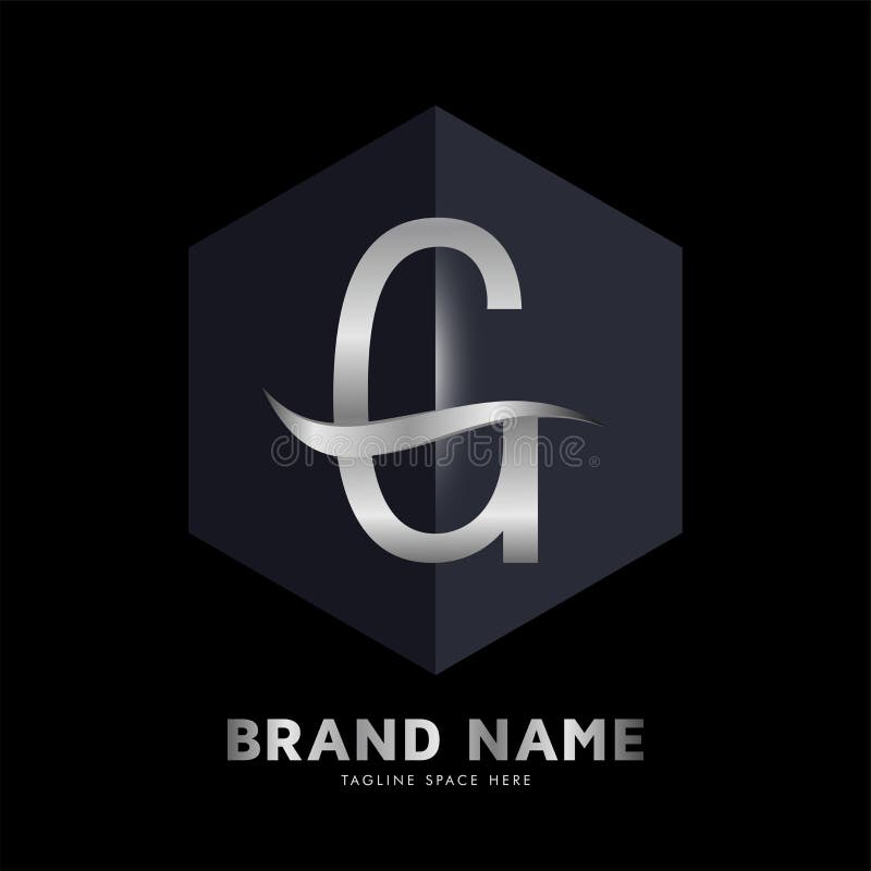 Abstract Letter G Hexagon Logo Design with Dark Background Stock ...