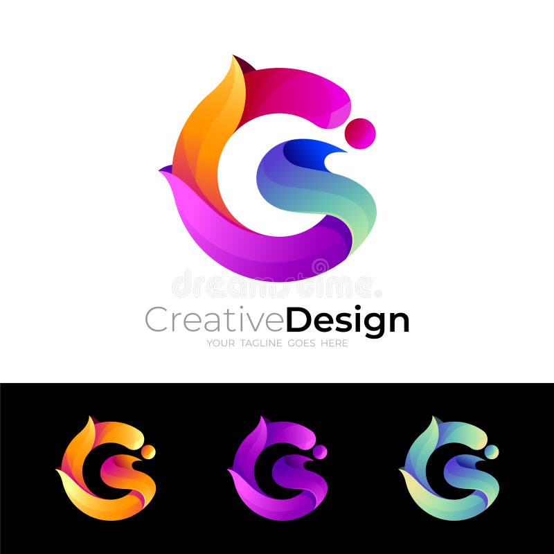 Abstract Letter G Logo and 3d Colorful Icon Stock Vector - Illustration ...