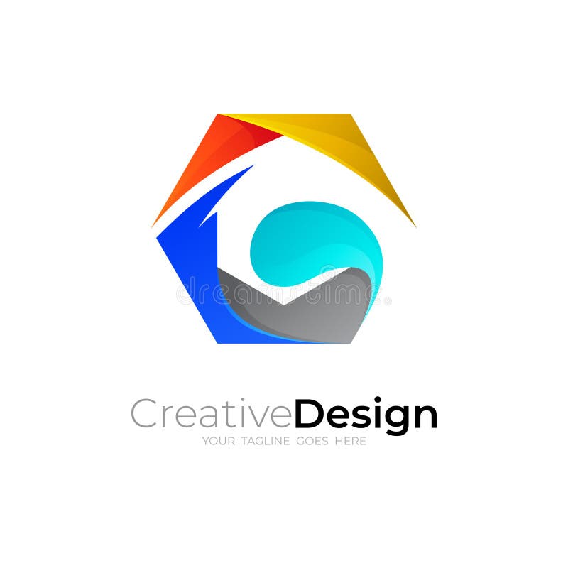 Abstract Letter G Logo with Hexagon Design Colorful Stock Vector ...