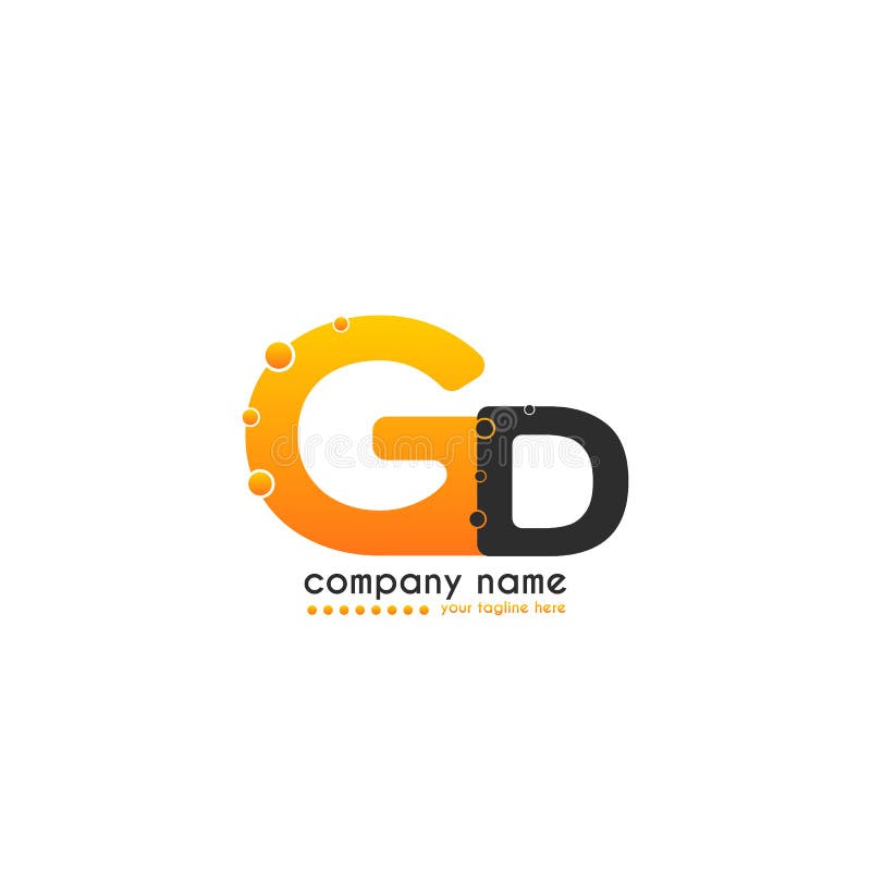 Gd G D White Yellow Gold Golden Luxury Alphabet Letter Logo Ico Stock ...