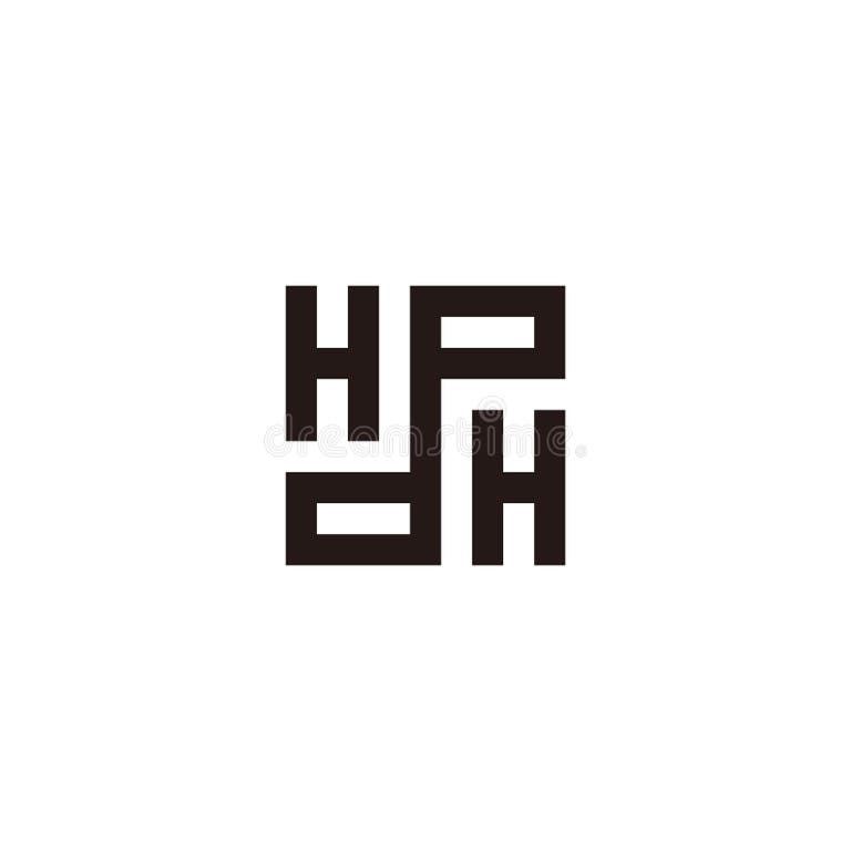 Abstract Letter Hp Geometric Line Square Logo Vector Stock Vector ...