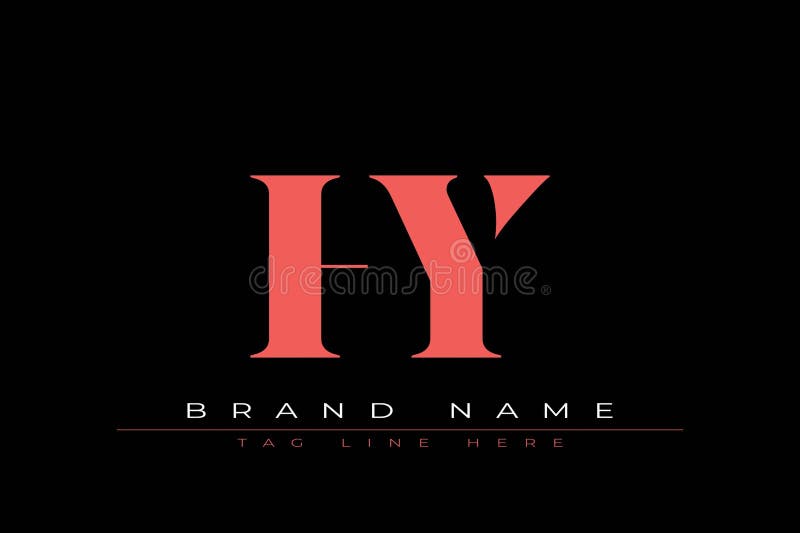 Abstract Letter HY Minimal Logo Design Template Stock Vector ...