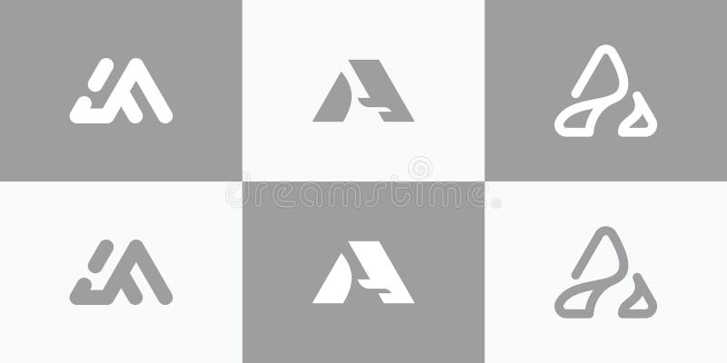 Abstract Letter a Icon Collection Vector Logo Design Stock Vector ...