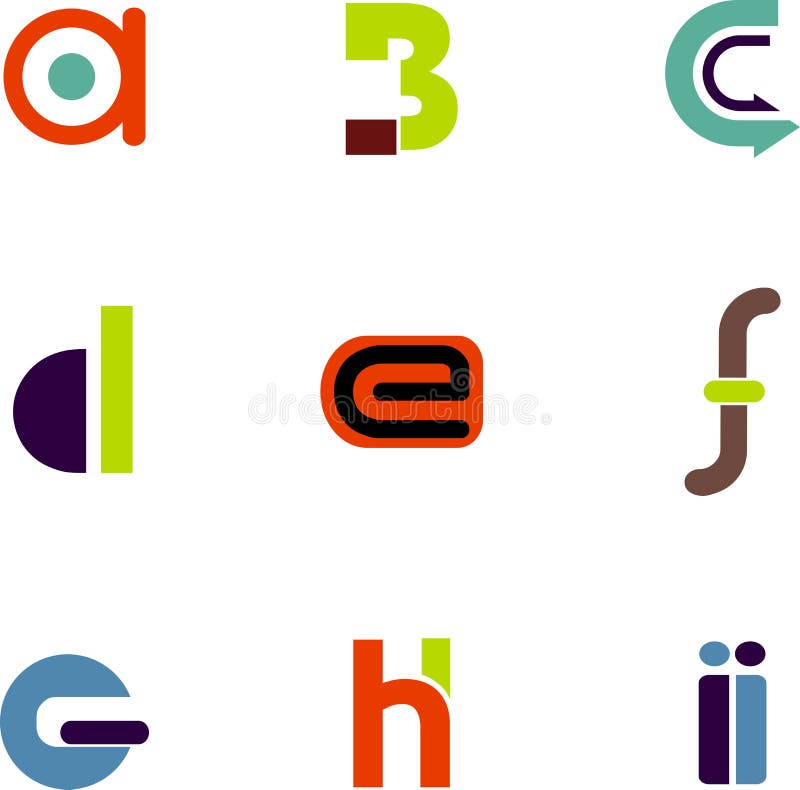 Abstract letter icons stock vector. Illustration of corporate - 27371827