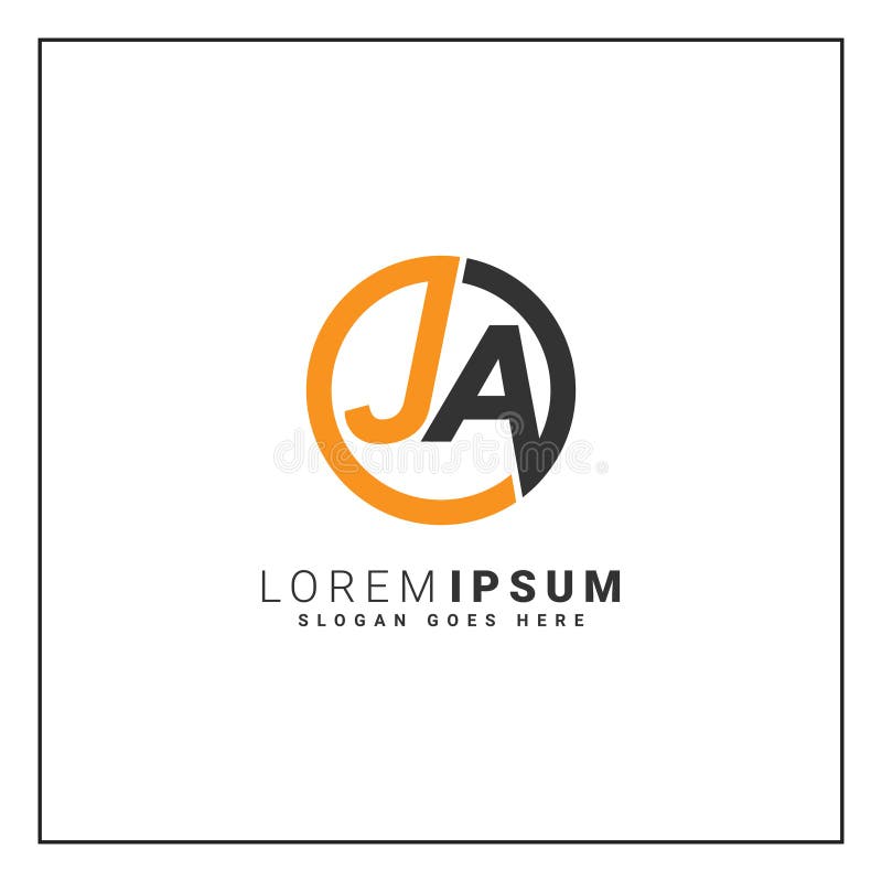 Abstract Letter JA Logo - Initial Monogram Template for Alphabet J and ...