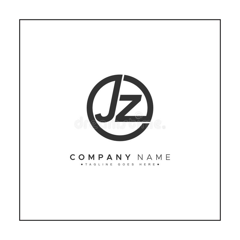 Abstract Letter JZ Logo - Initial Monogram Template for Alphabet J and ...