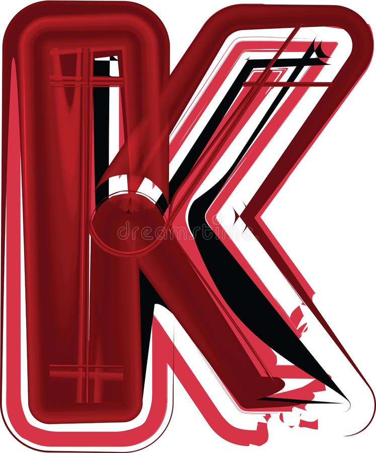 Abstract Letter K stock vector. Illustration of freehand - 106789381