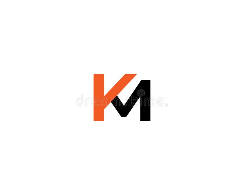 Abstract Letter KM Initial Logo Icon Design Stock Vector - Illustration ...