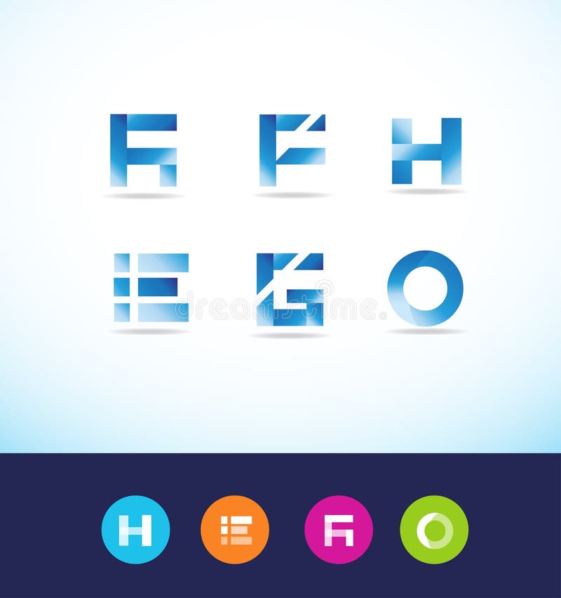 Abstract Letter Logo Icon Set Stock Vector - Illustration of identity ...