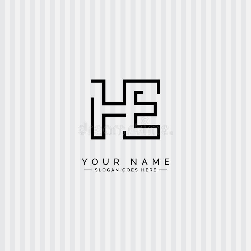 Abstract Letter he Logo - Initial Monogram Template for Alphabet H and ...
