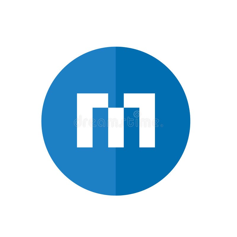 Abstract Letter M Icon, Blue Color, Technology Design Concept Stock ...
