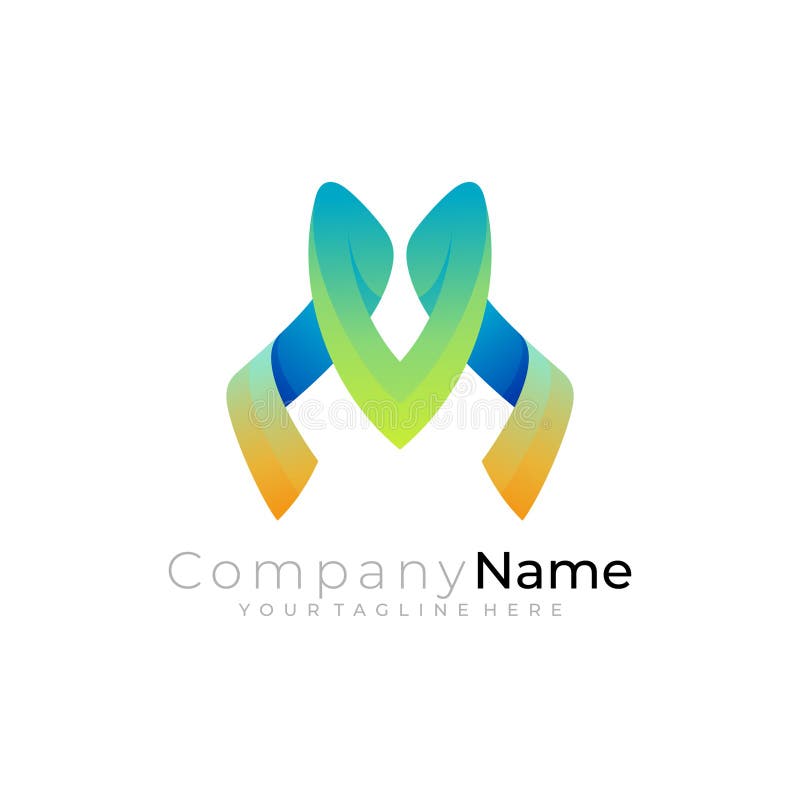 Abstract Letter M Logo with Colorful Design Stock Vector - Illustration ...