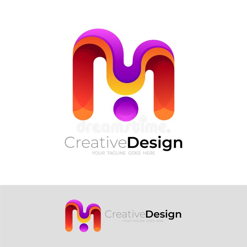 Abstract Letter M Logo Colorful, M Logo Template Stock Vector ...