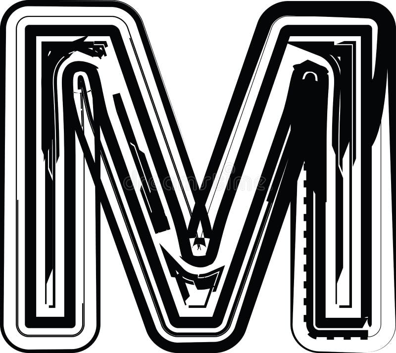 Abstract Letter M stock vector. Illustration of artwork - 101592775