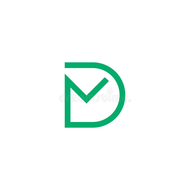 Abstract Letter Md Simple Geometric Line Logo Vector Stock Vector ...