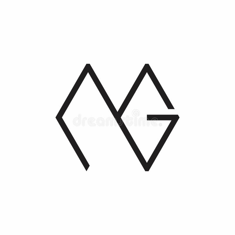 Abstract Letter Mg Simple Line Logo Vector Stock Vector - Illustration ...