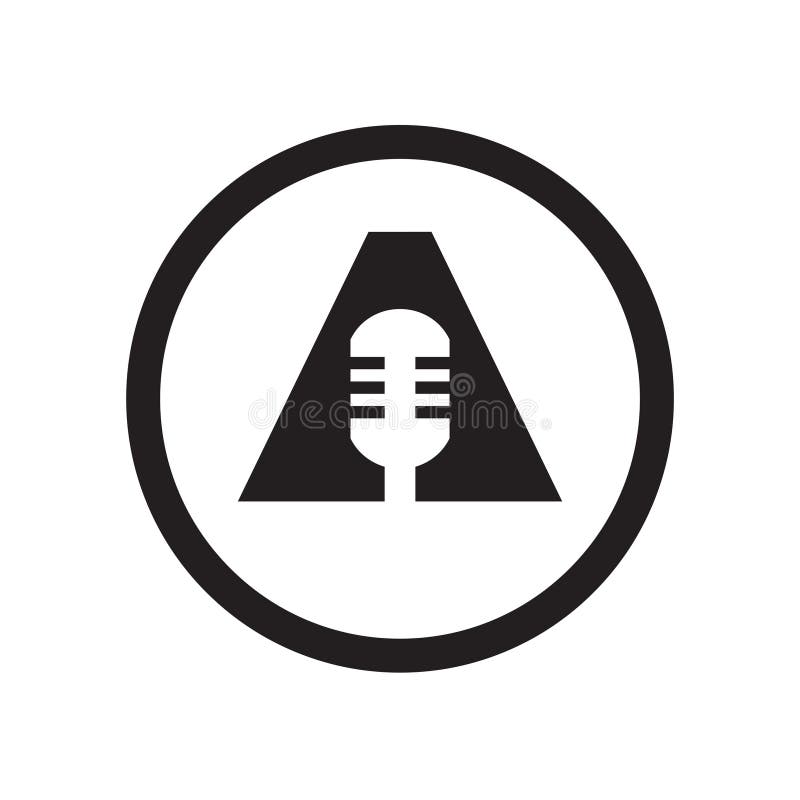 Abstract Letter a with Microphone Logo, Vector Stock Vector ...