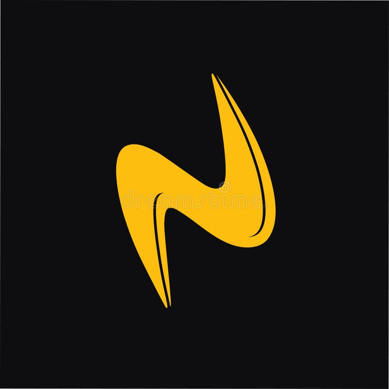 Abstract Letter N Thunder Shape Simple Curves Logo Vector Stock Vector ...