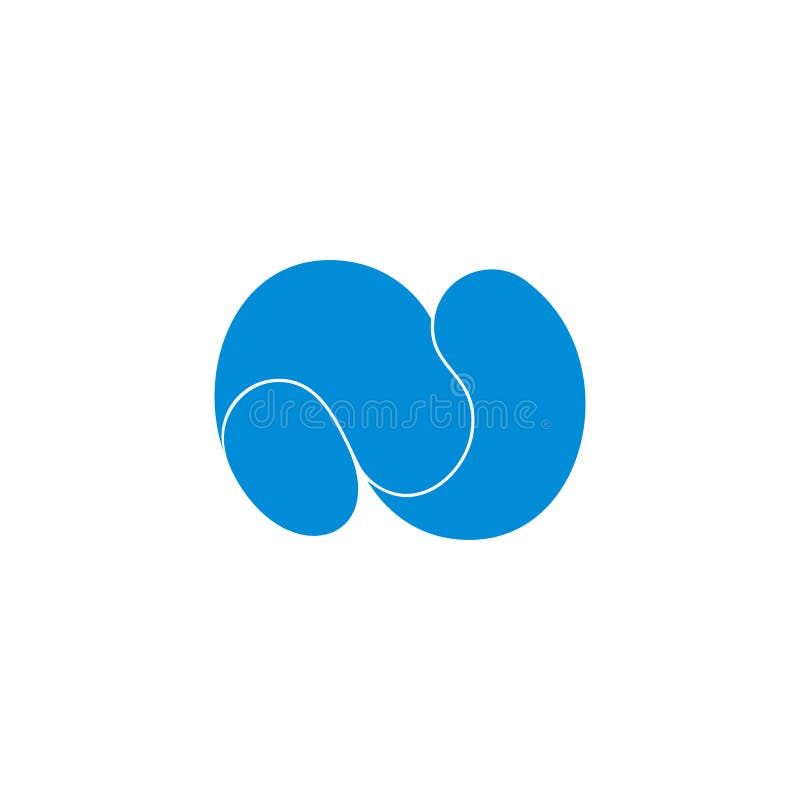 Abstract Letter N Wavy 3d Flat Design Symbol Logo Vector Stock Vector ...