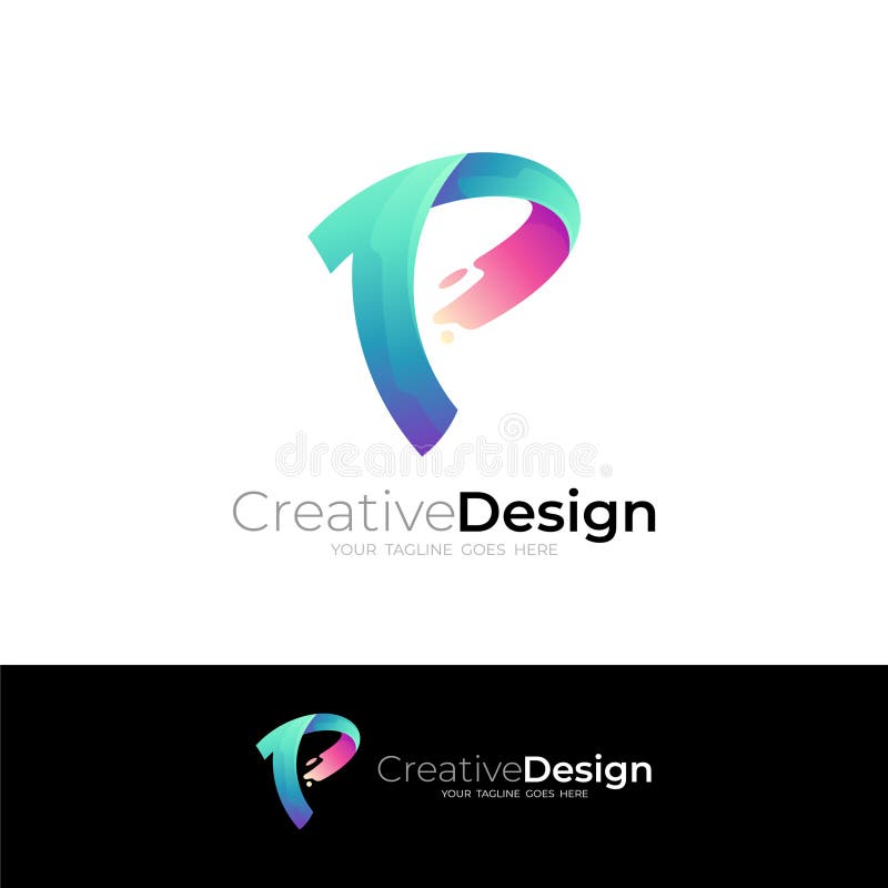 Abstract Letter P Design Colorful, Business Logos Stock Vector ...