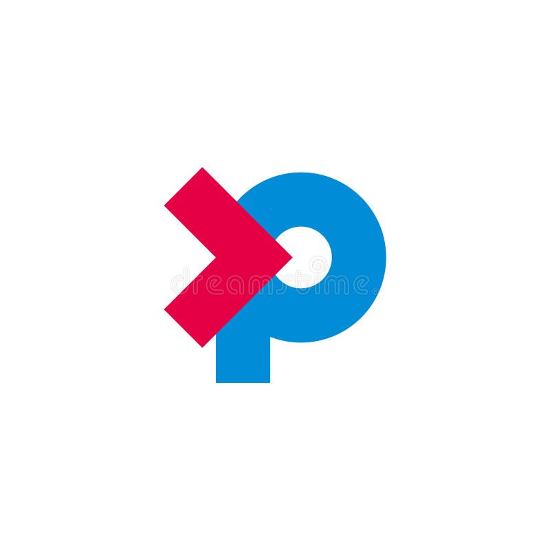 Abstract Letter P Simple Arrow Colorful Target Symbol Logo Vector Stock ...