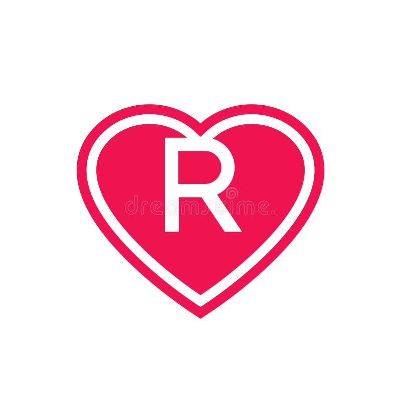 Abstract Letter R Heart Logo Icon Design Template Elements, Initial R ...