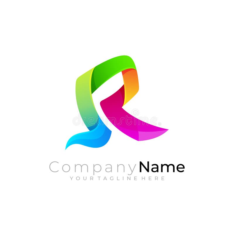 Abstract Letter R Logo Colorful Design, 3d Colorful Stock Vector ...