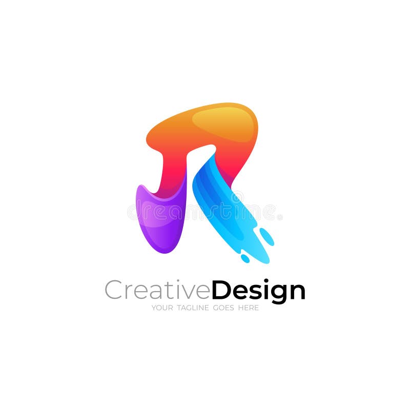 Abstract Letter R Logo with Swoosh Design Vector Stock Vector ...