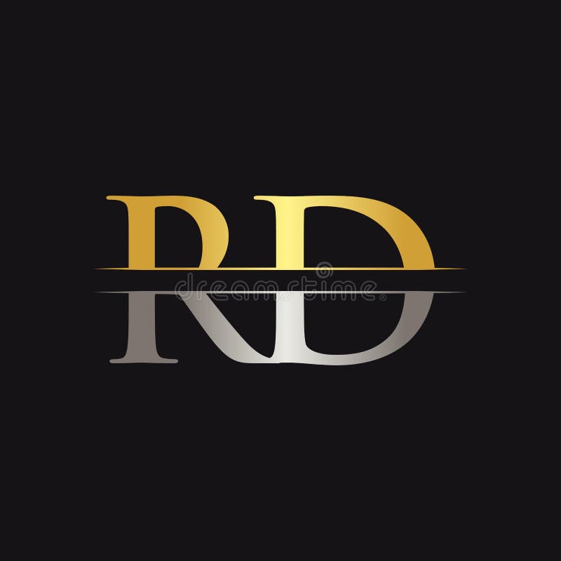 Abstract Letter RD Logo Design Vector Template. Creative Gold and ...
