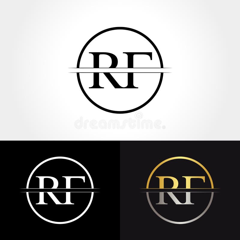 Abstract Letter RF Logo Design Vector Template. Creative Gold and ...