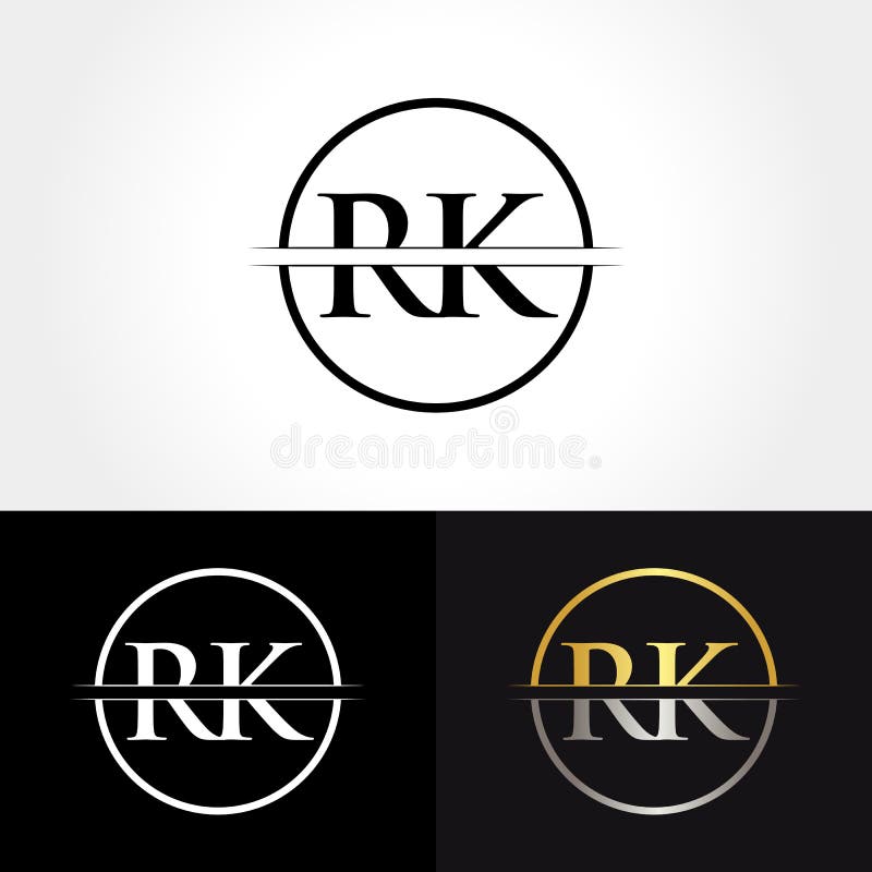 RK Circle Shape Letter Logo Design Stock Vector - Illustration of auto ...
