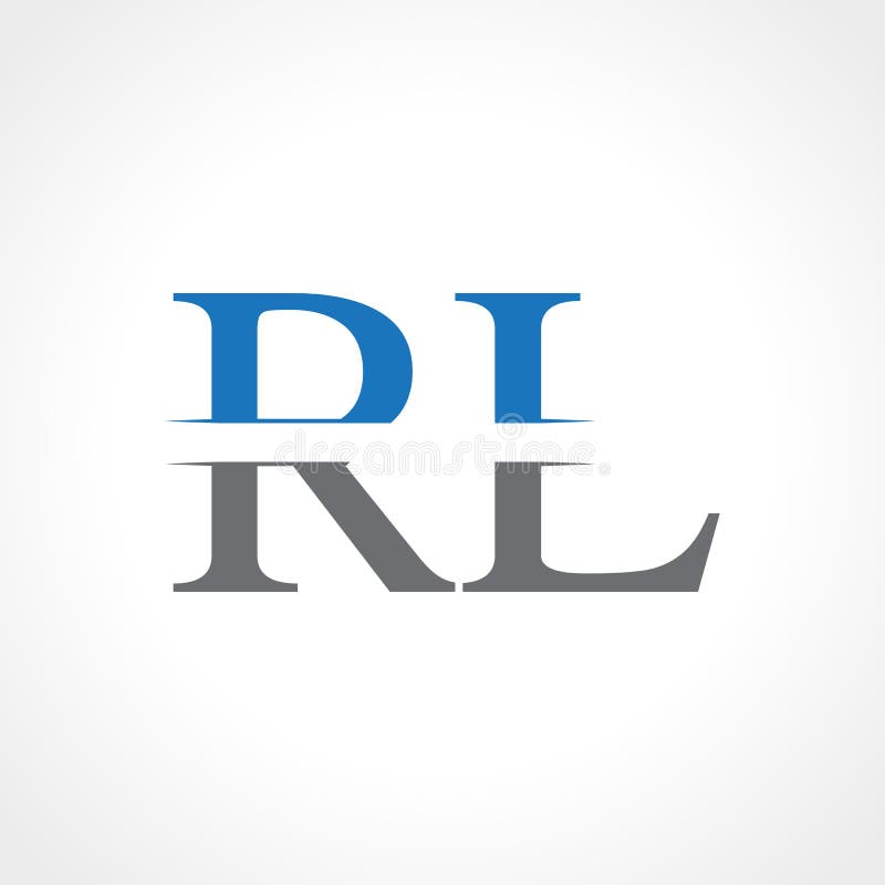 Abstract Letter RL Logo Design Vector Template. Creative Blue and Grey ...