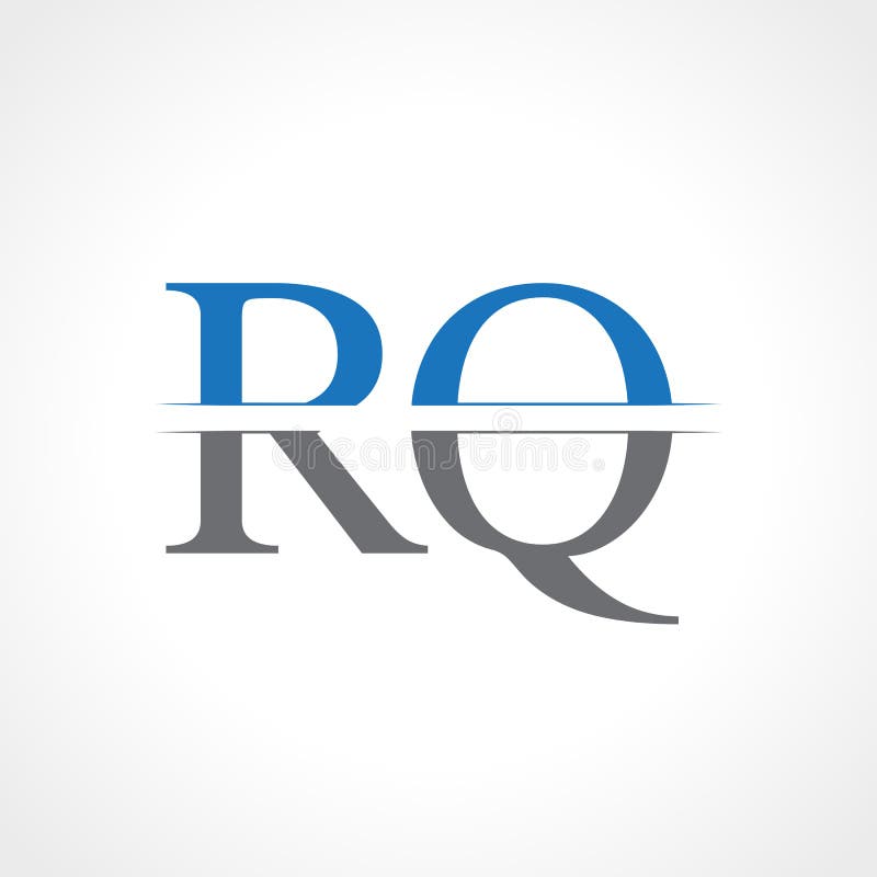 Abstract Letter RQ Logo Design Vector Template. Creative Blue and Grey ...