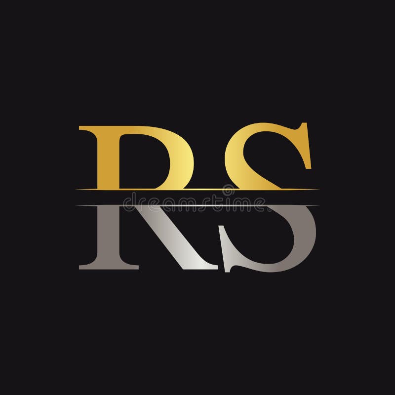 Abstract Letter RS Logo Design Vector Template. Creative Gold and ...