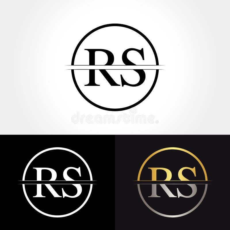 Abstract Letter RS Logo Design Vector Template. Creative Gold and ...